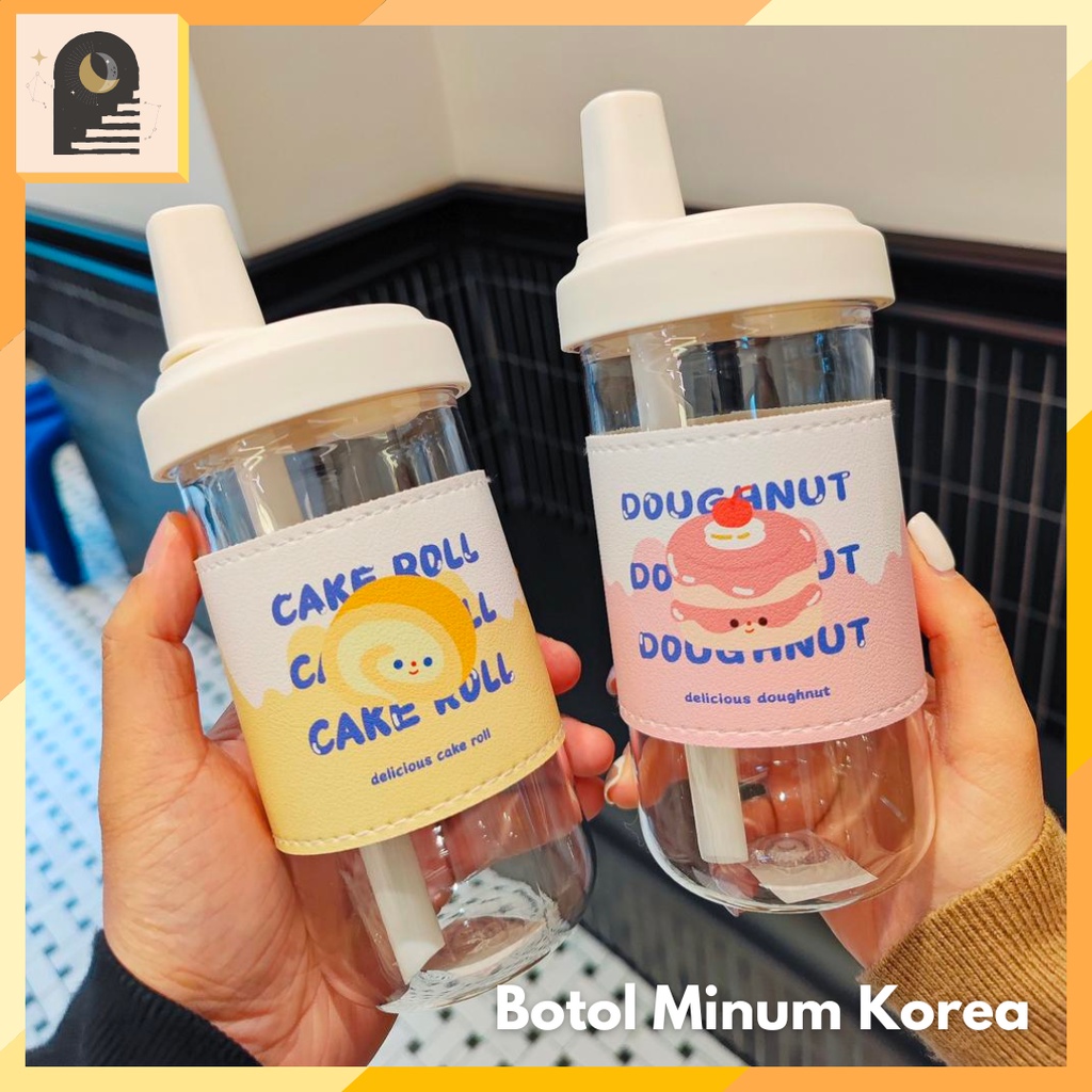 Jual Either.id - Botol Minum Aesthetic Transparan Bening Estetik Botol ...