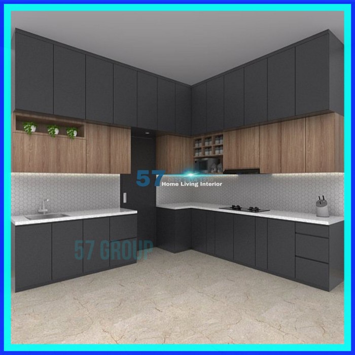 Jual Kitchen set Model L Minimalis Modern Bahan Multiplek HPL Free ...