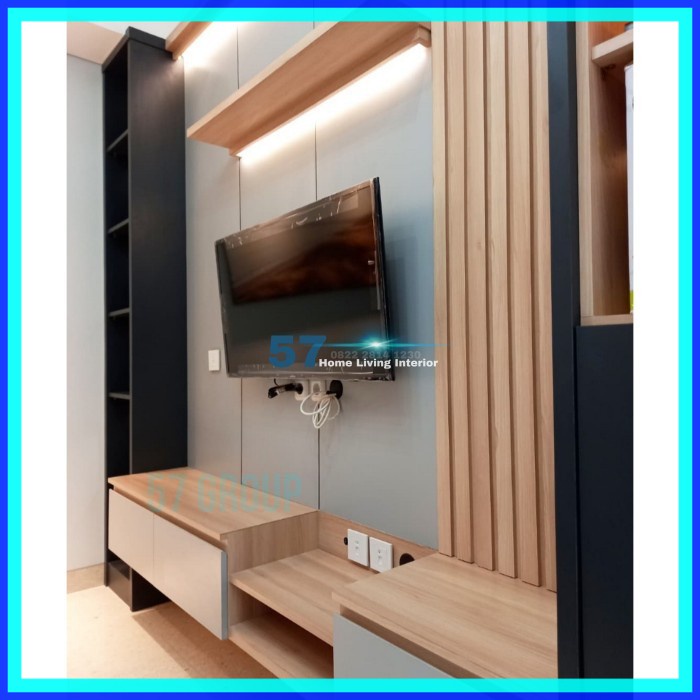 Jual Backdrop Tv Dan Lemari Minimalis Bahan Multiplek HPL Free Desain ...