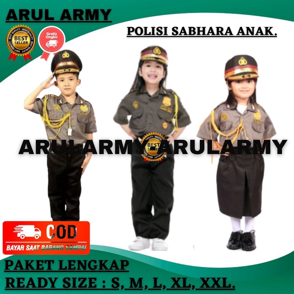 Jual POLISI SABHARA ANAK baju seragam polisi anak tk paud sabhara pocil ...