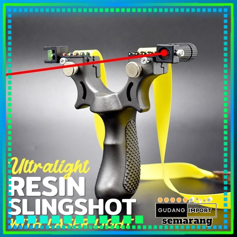 Jual KETAPEL LASER SLINGSHOT Hunting Resin Slingshot with Laser Light Sight Level with Flat ...