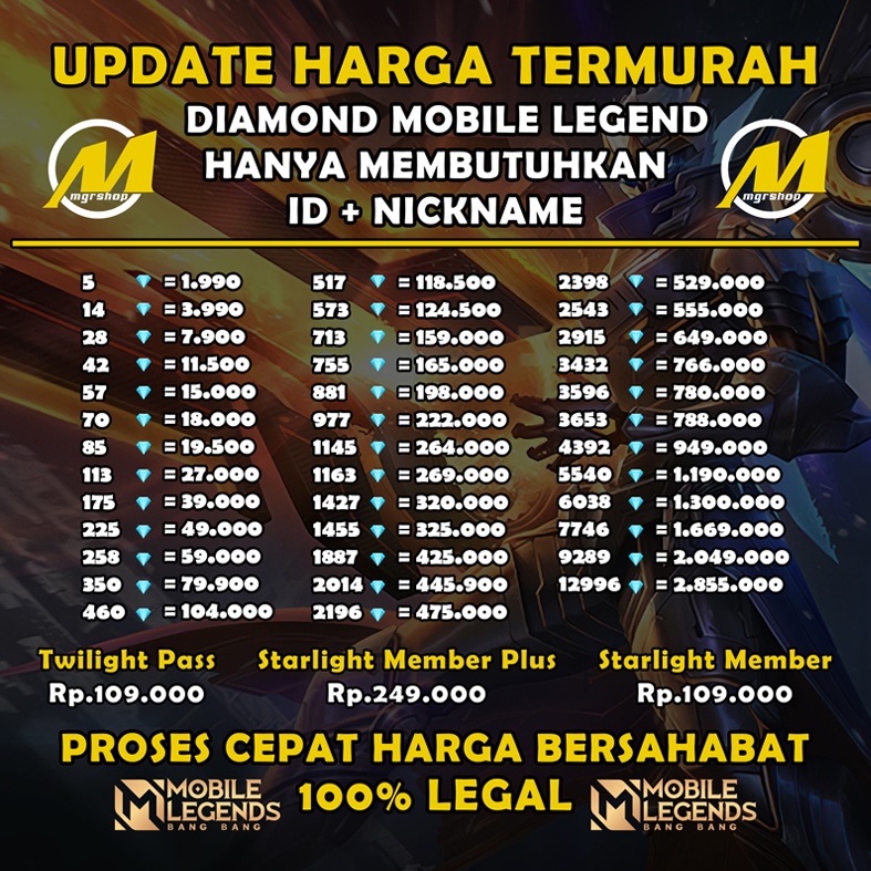 Jual Varian Kecil - Topup Diamond Mobile Legend - MLBB - Topup Diamond - Topup DM Murah - Isi DM ...