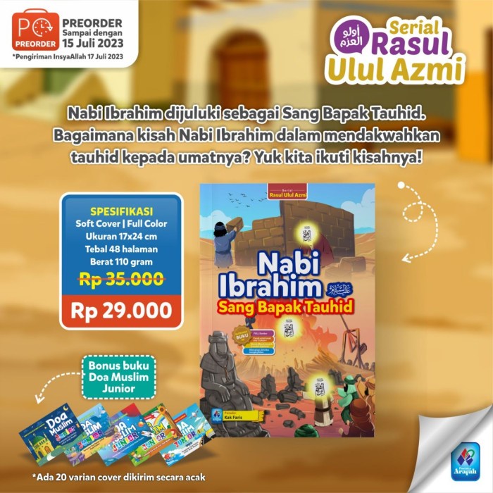 Jual Buku Anak Serial Rasul Ulul Azmi Nabi Ibrahim Sang Bapak Tauhid ...