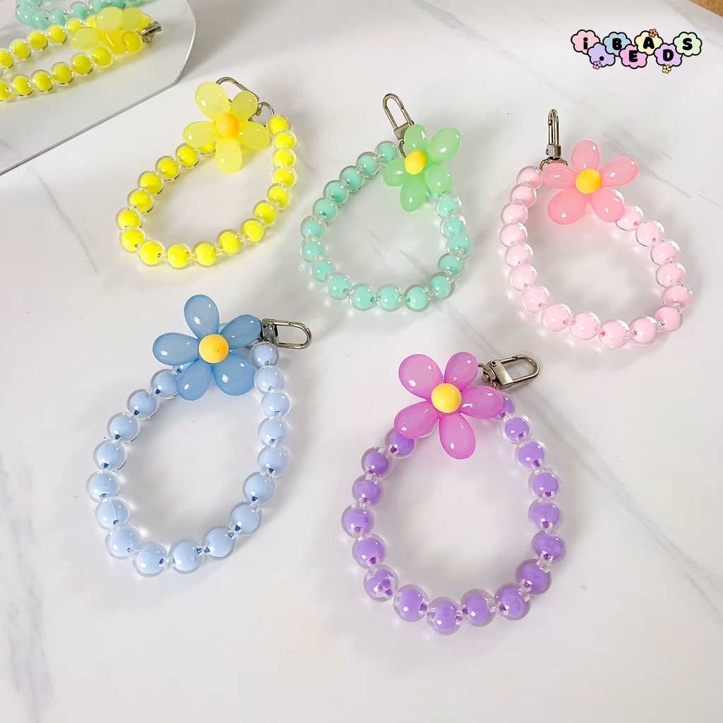 Jual I.Case_Store Beads Gantungan Handphone Beads Strap Motif Flower ...