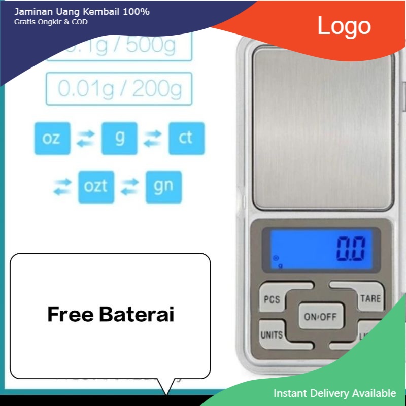 Jual Timbangan saku portabel lab laboratorium emas digital mini pocket ...