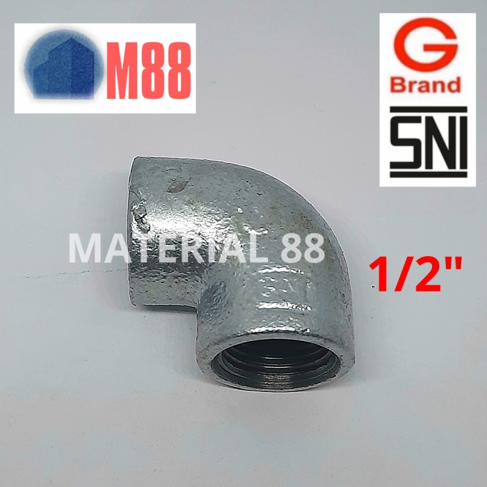 Jual Keni 1/2 inch Galvanis Besi Elbow Knie Knee Drat Dalam 0.5 0,5 | Shopee Indonesia
