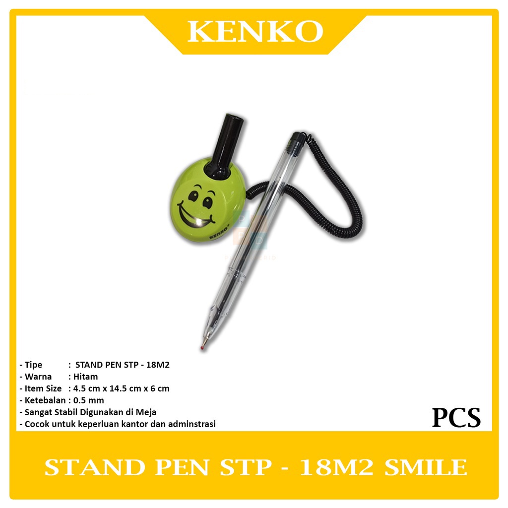 Jual KENKO - Stand Pen STP 18M2 Smile Black Pulpen Meja - Pcs | Shopee ...