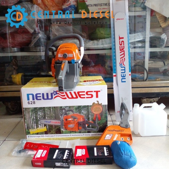 Jual Gergaji kayu/ Chainsaw/ Sinso New West 628 24 inch bar baja ...