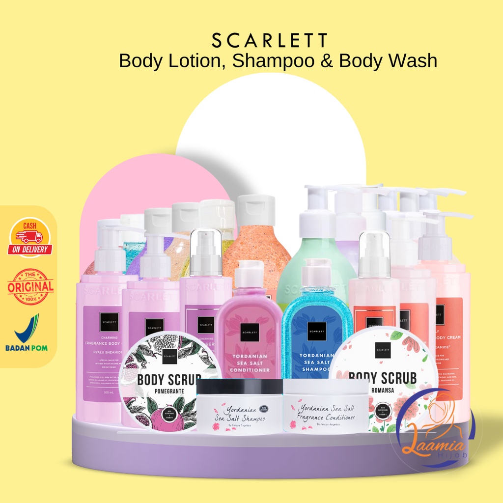 Jual Najmia 2 - Scarlett Whitening Series Body Lotion Shampoo Body Wash ...