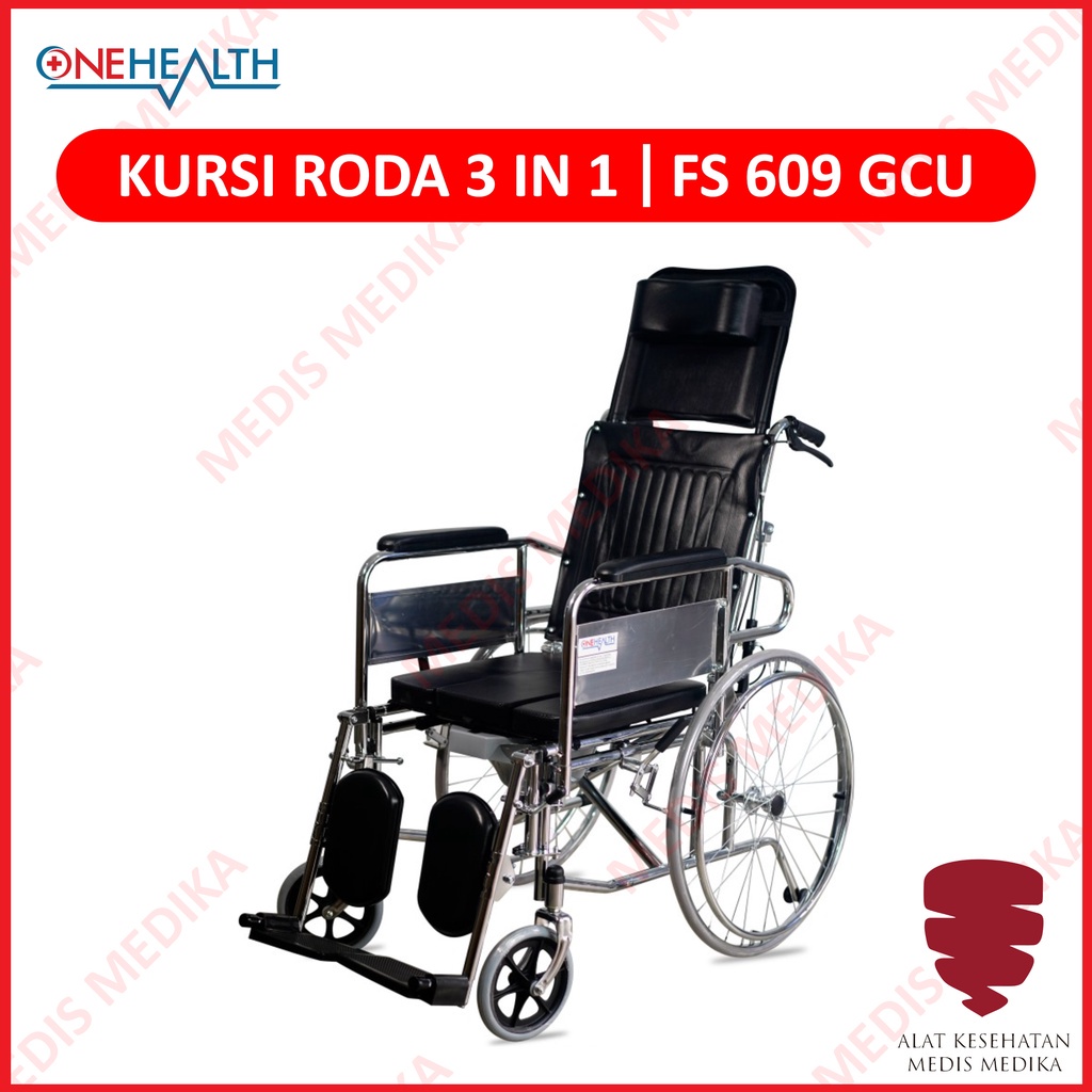 Jual Kursi Roda 3in1 OneHealth Kursi Roda 3in1 OneHealth FS609GCU ...