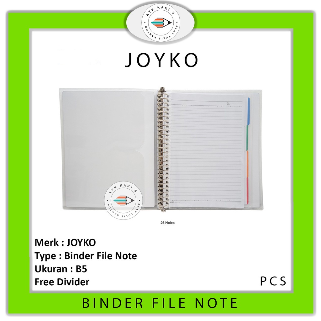 Jual JOYKO - Binder file Note B5 Full Warna Cover + Free Divider - Pcs ...
