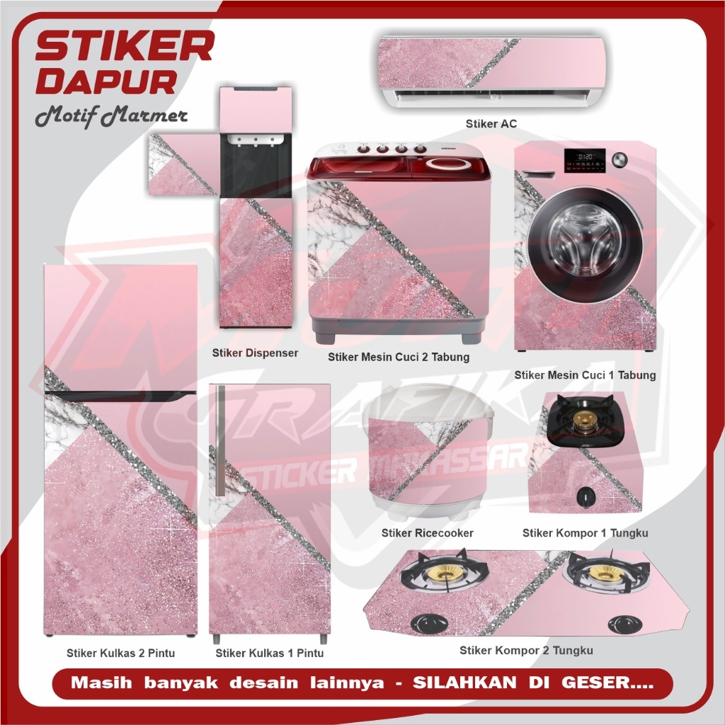 Jual Stiker sticker walpaper kulkas kompor mesin cuci 1 2 pintu tabung ...