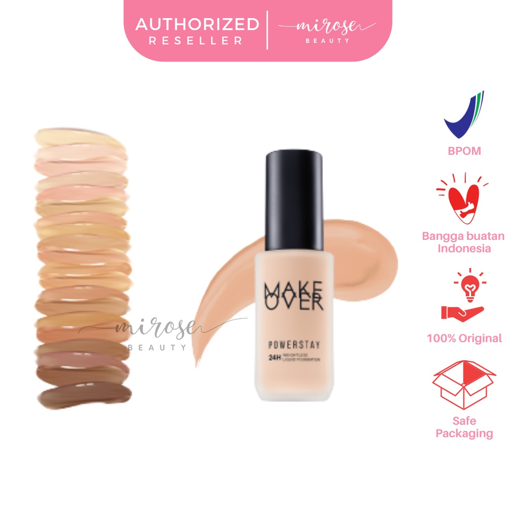 Jual MAKE OVER Powerstay 24H Weightless Liquid Foundation 40 ml - Matte ...