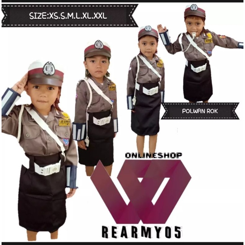 Jual seragam POLISI anak POLANTAS polwan rok (realpicture)satu Set ...