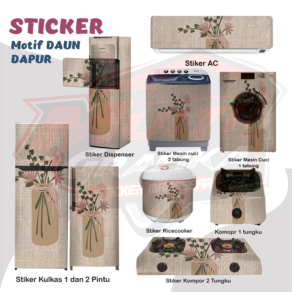 Jual Sticker Stiker Stiker kulkas kompor mesin cuci 1 2 pintu mata Rice ...