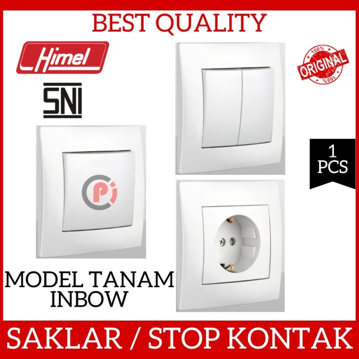 Jual ORIGINAL HIMEL CURVO Stop Kontak / Saklar 1 /2 Gang Model Tanam ...