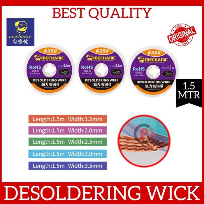 Jual Original MECHANIC R350 Desoldering Wick Wire Solder Panjang 1.5 ...