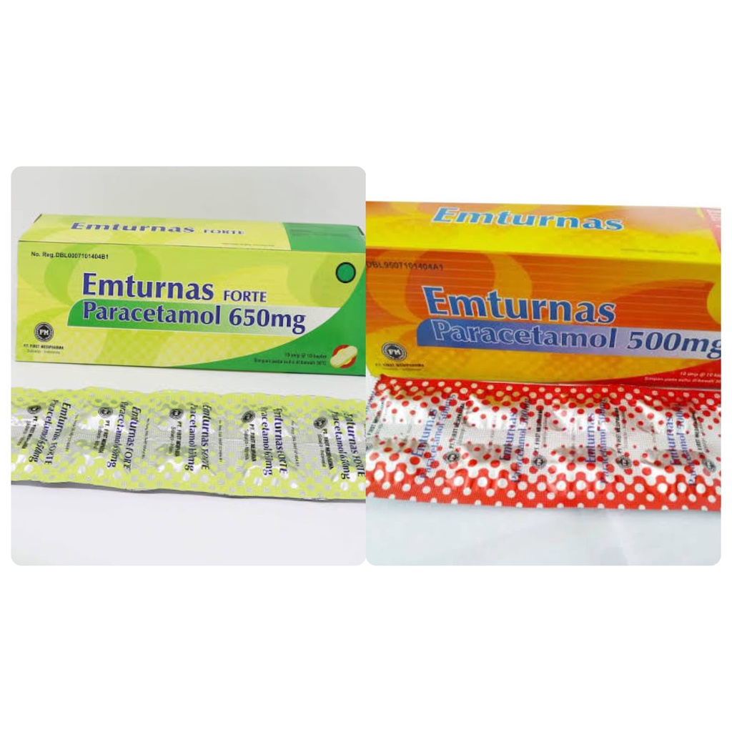 Jual Emturnas Paracetamol 500mg Tablet Penurun Panas PRODUK ORIGINAL ...