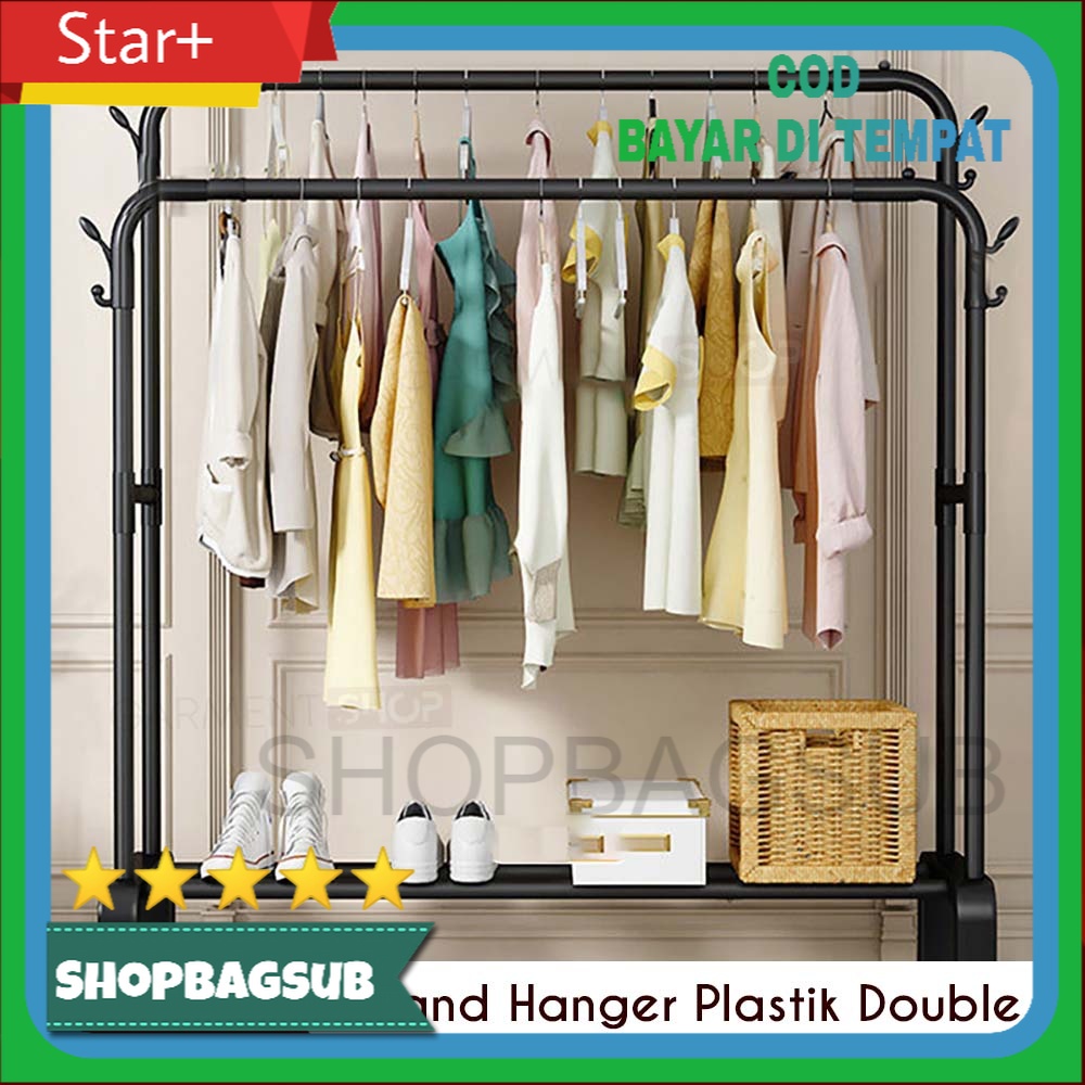 Jual Rak Baju Gantungan Baju Stand Hanger Berdiri Display Butik Bazar ...