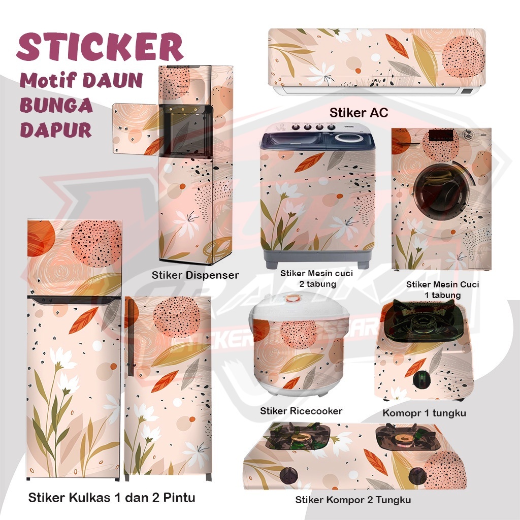 Jual Abrak pink Stiker kulkas kompor mesin cuci 1 pintu tabung mata ...