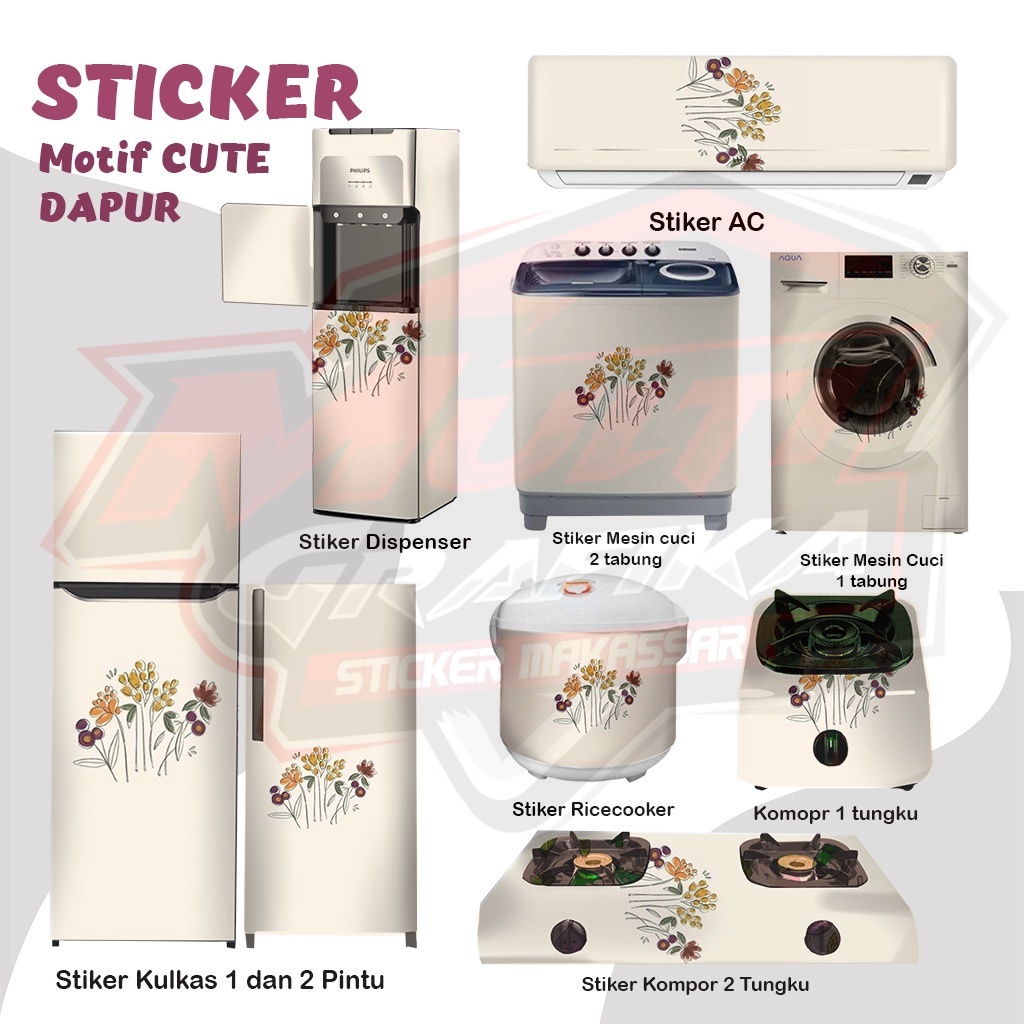 Jual Stiker Sticker Stiker kulkas kompor mesin cuci 1 pintu tabung mata ...