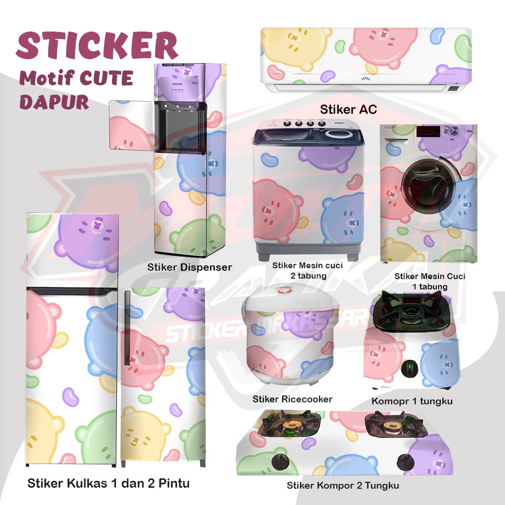 Jual Dekorasi dapur Stiker kulkas kompor mesin cuci pintu tabung Rice ...