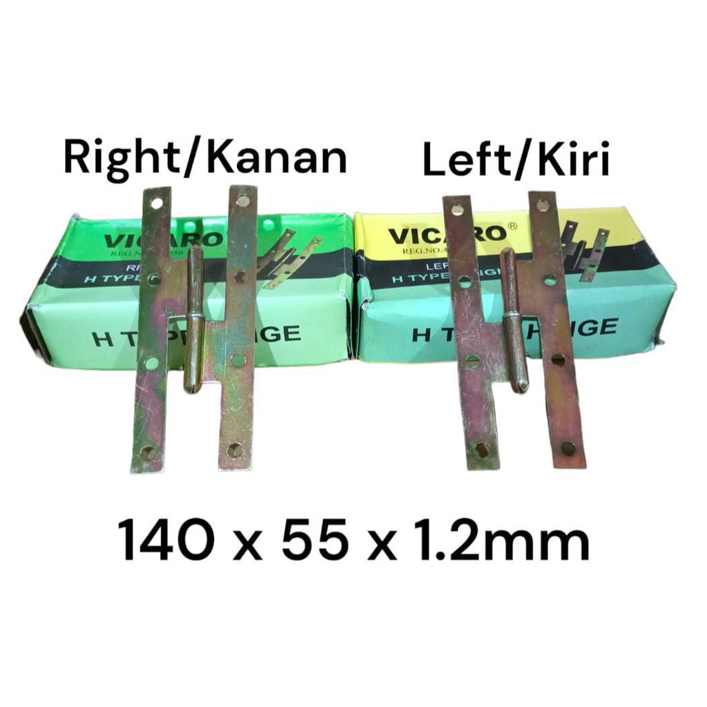 Jual Engsel H Kanan Kiri 140x55mm Tebal 1.2mm Engsel Pintu Cabut Pasang ...