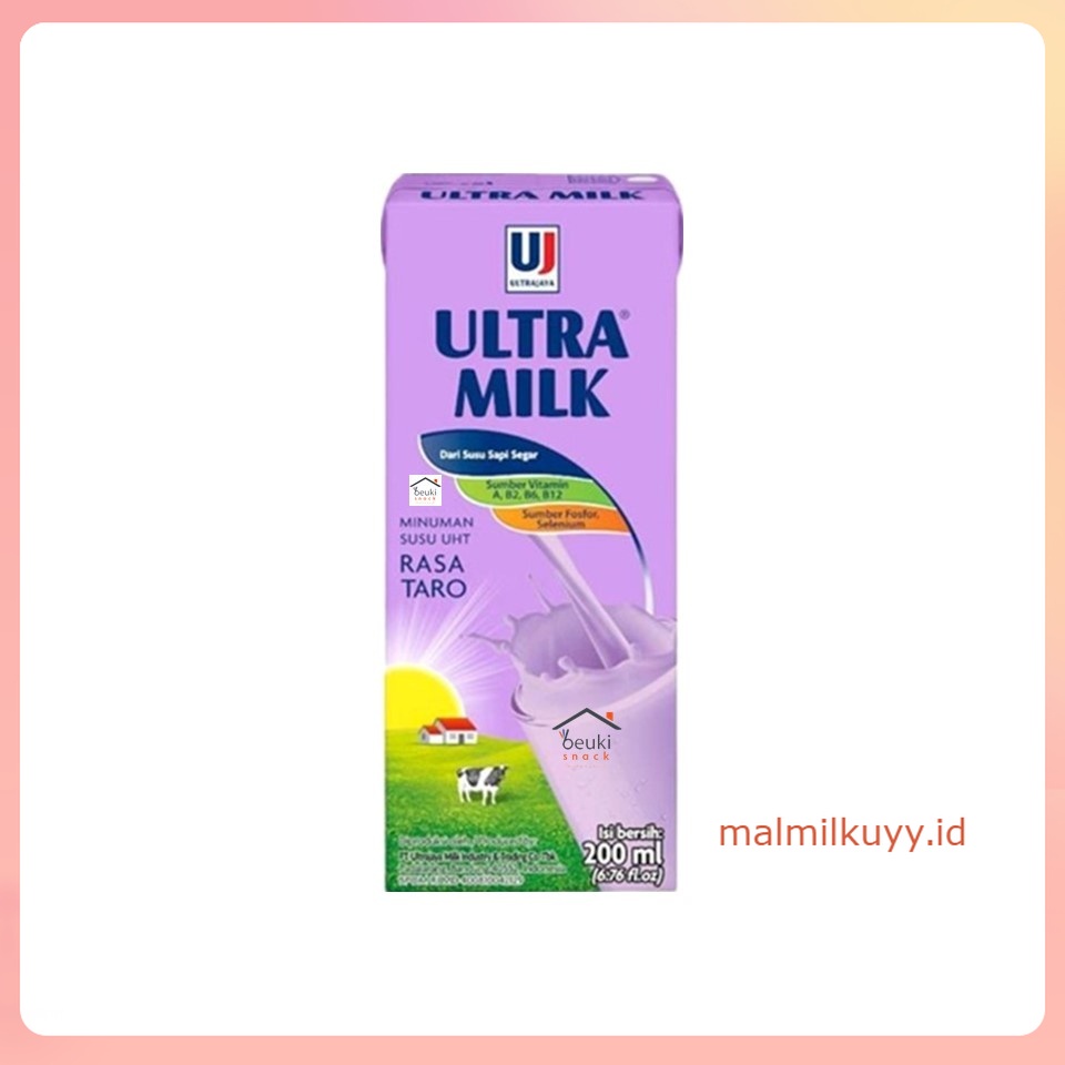 Jual Susu UHT Ultra Milk 200ml Susu Sapi Segar Rasa Taro | Shopee Indonesia