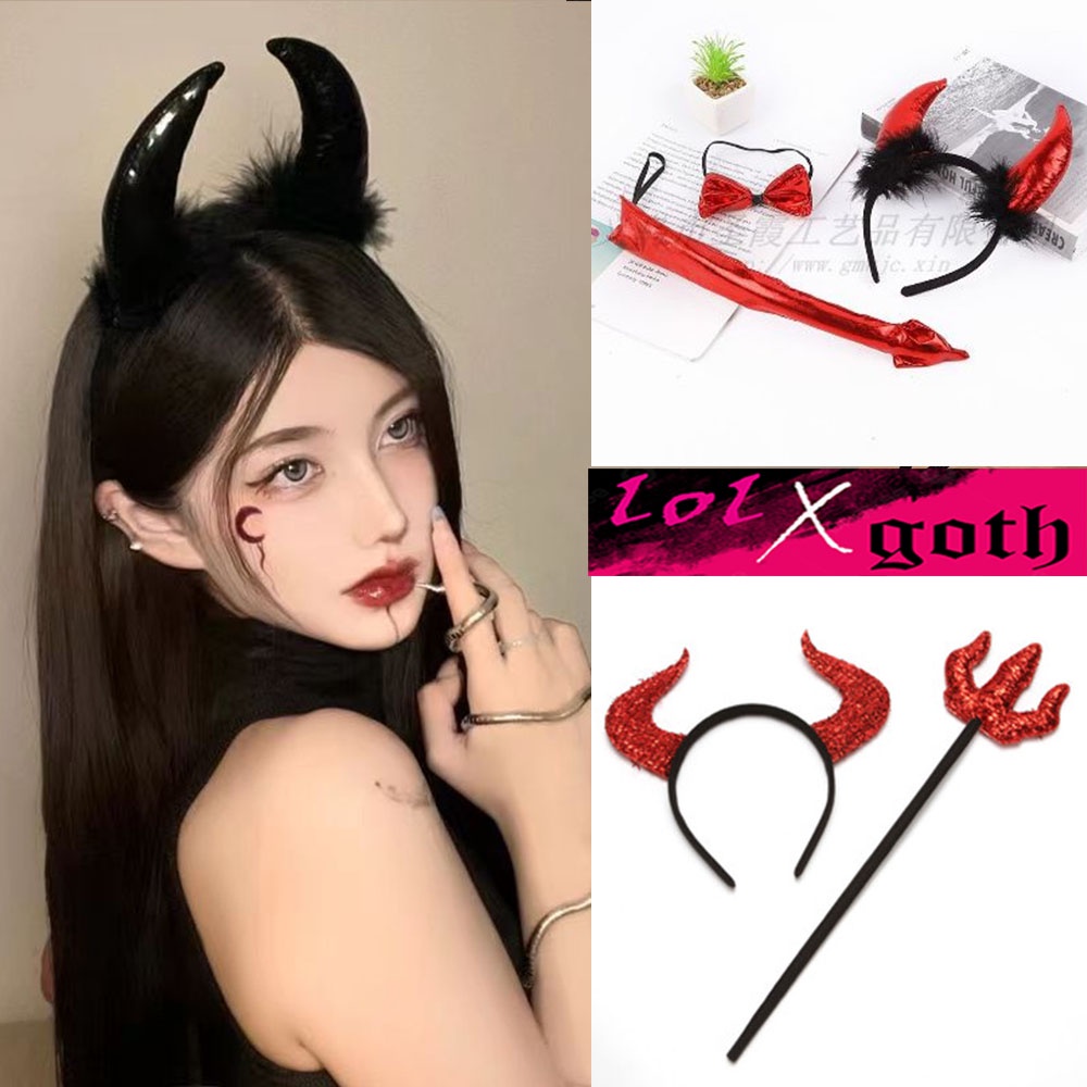 Jual LolXGoth BANDO TANDUK BULU 1 set 3 pcs devil iblis devilman demon ...