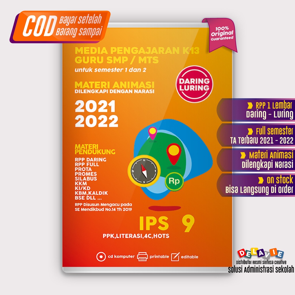 Jual CD RPP PERANGKAT PEMBELAJARAN SMP/MTs IPS KELAS 9 DARING & LURING ...
