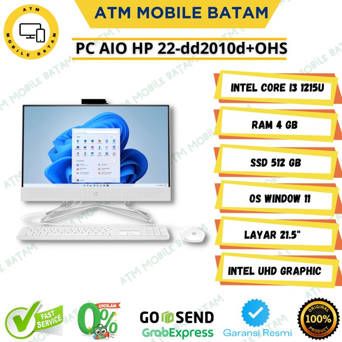 Jual HP PAVILLION PC-DESKTOP 22-dd2010D CORE i3-1215U (ALL IN ONE) W11 ...