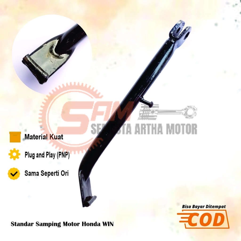 Jual Standar Samping Honda Win 100 Besi Hitam Kuat Standart Motor ...