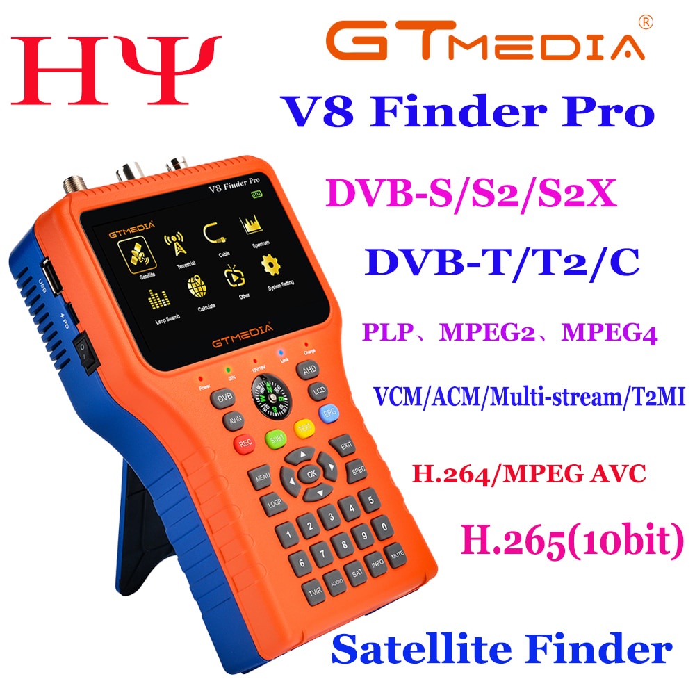 Jual GTmea V8 Finder Pro DVB-S2 DVB-T2 DVB-C AHD H.265 Satellite Meter ...