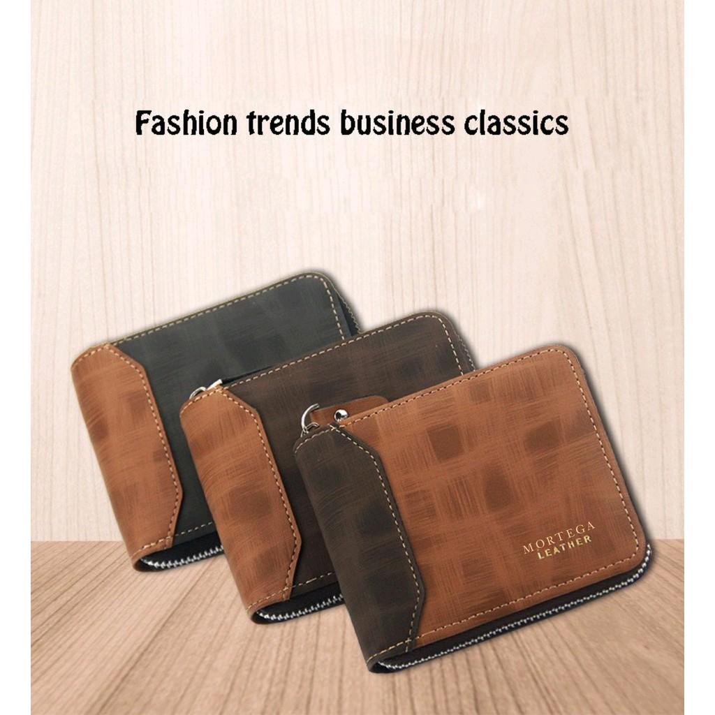 Jual dompet pria lipat mortega seleting kcl zipper bahan kulit pu ...