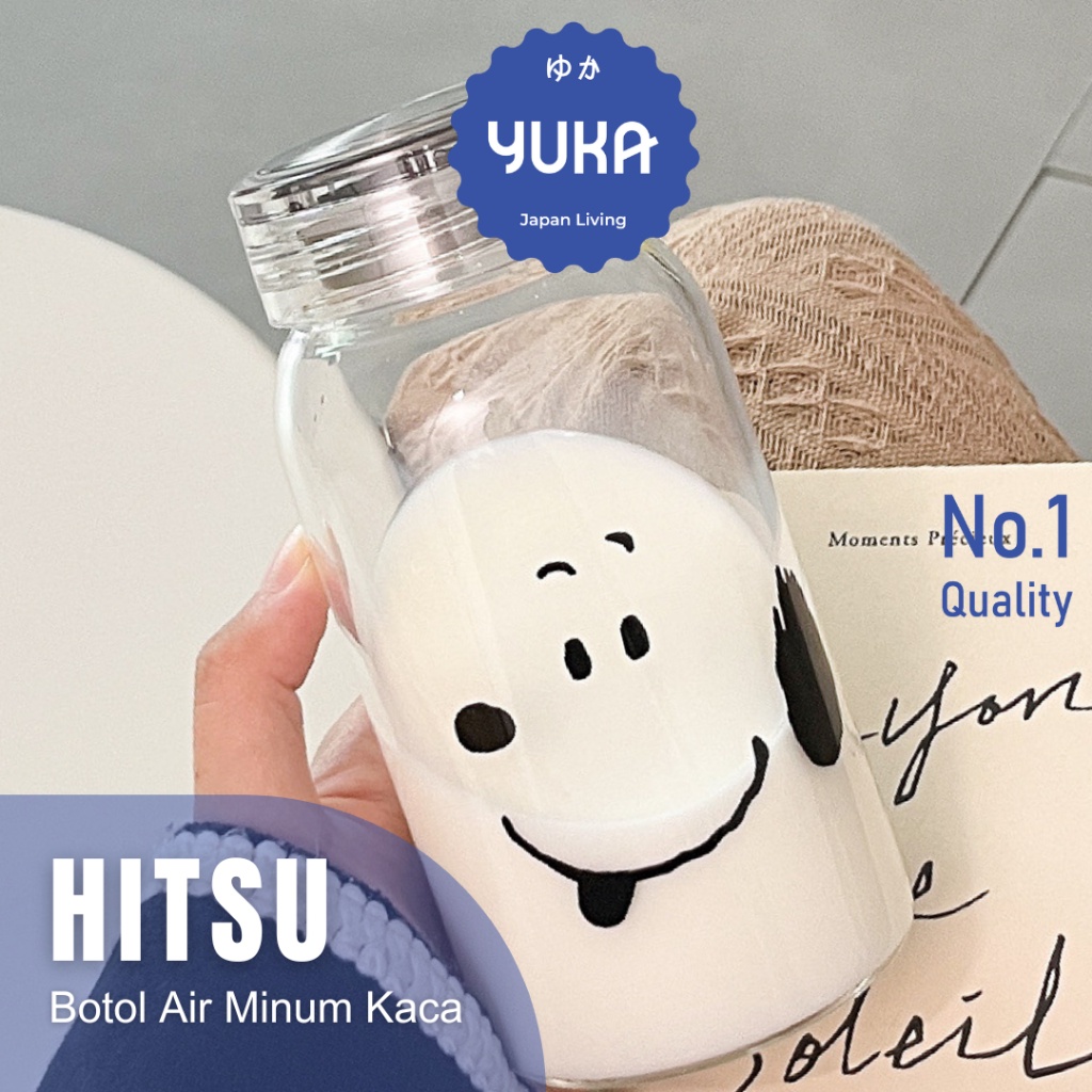 Jual 【YUKA】HITSU Botol Minum Air Transparan Botol Tebal Minuman Estetis ...