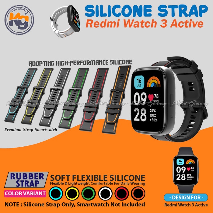 Jual Strap Smartwatch Two Colours For Redmi Watch 3 Active MI Watch 3 ...