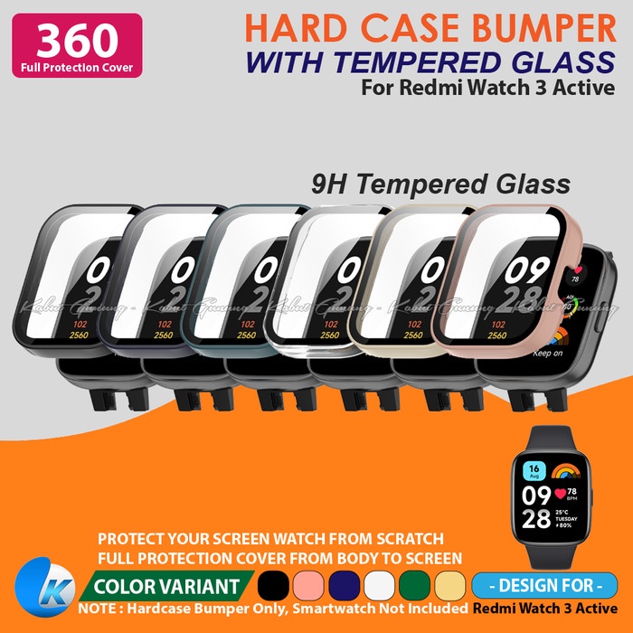 Jual Hard Case For Redmi Watch 3 Active Lite Case Cover With Tempered ...