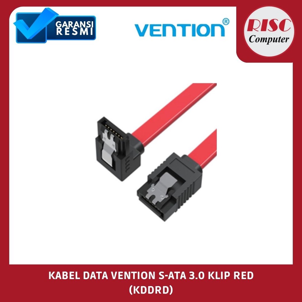 Jual Kabel Data Vention S-ATA 3.0 Klip Red SATA 3.0 Data Cable 6Gbps ...