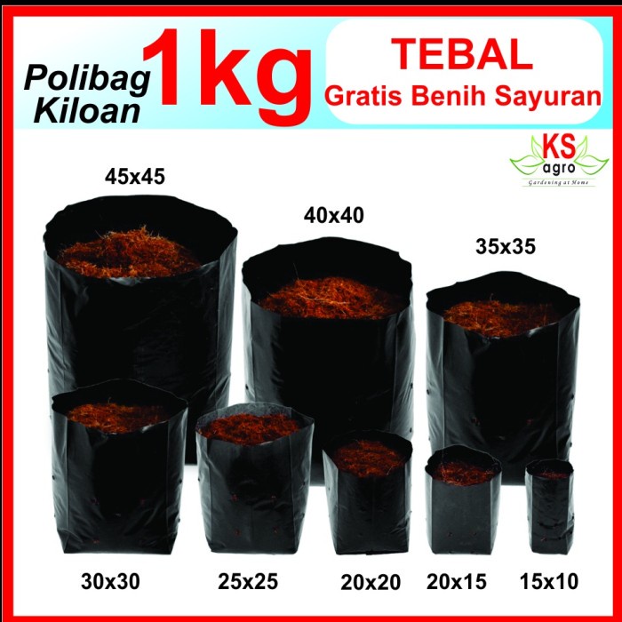Jual POLIBAG/ Polybag 1 Kg, 10x15 15X15 20×20 25×25 30×30CM 40x40 ...