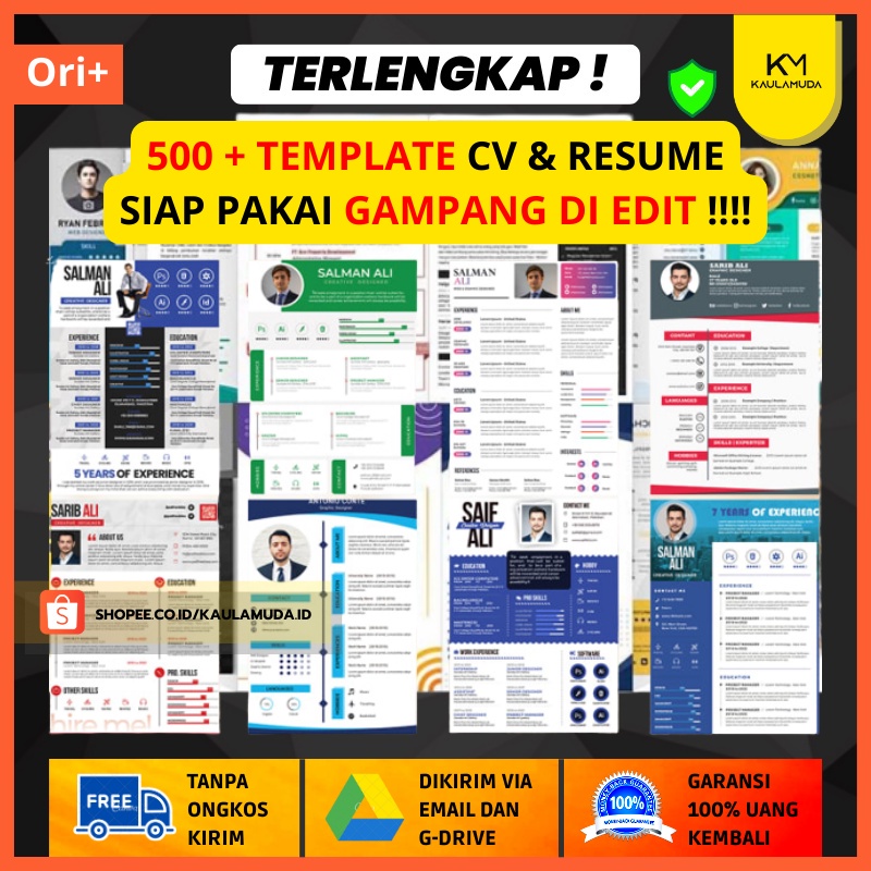 Jual 500+ Template CV Resume Curiculum Vitae Lamaran Kerja Word PPT PSD Ats Mudah di Edit ...