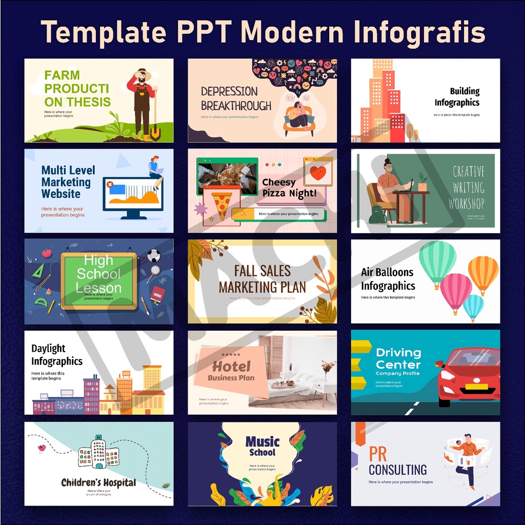 Jual 250+ Template PPT Modern Infografis (+ Template Bonus) - Jidan ...