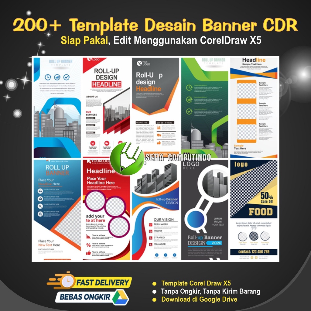 Jual 200+ Template Desain Banner Format CDR atau Corel Draw X5 - Jidan ...