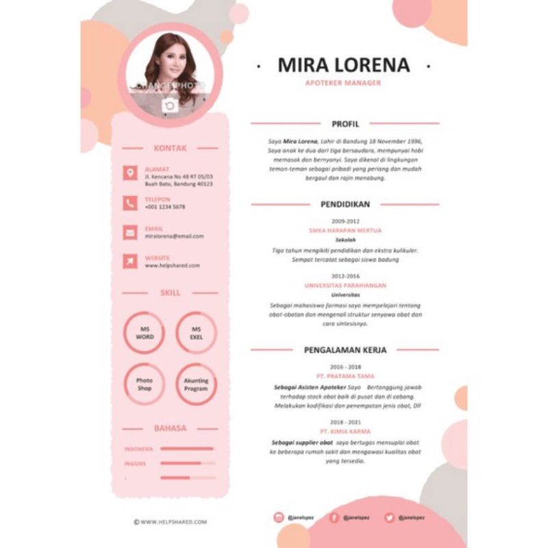 Jual 6 Template CV Pilihan - Jidan Shoppu | Shopee Indonesia