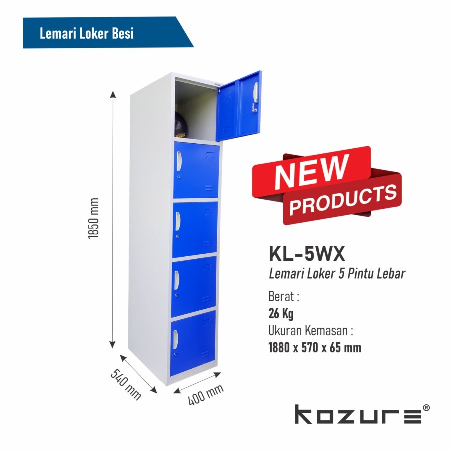Jual Lemari Loker Besi Kozure KL-5WX Locker 5 Pintu KOZURE KL5WX ...