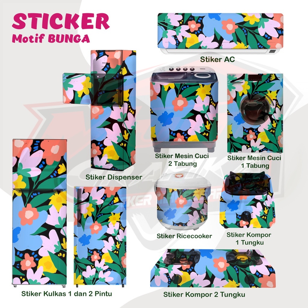 Jual Stiker kulkas kompor mesin cuci pintu tabung Rice Cooker Dispenser ...