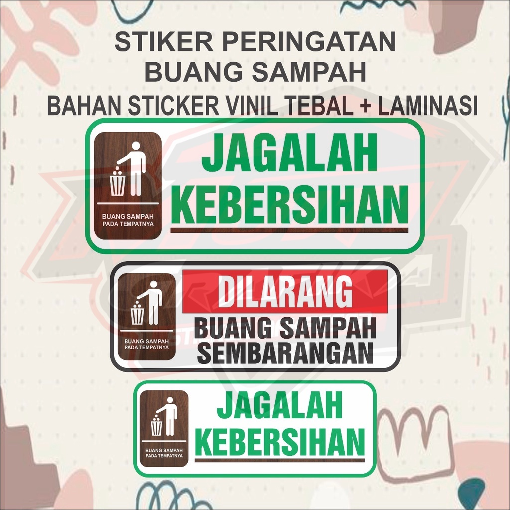 Jual Stiker Peringatan Sticker Penunjuk DILARANG BUANG SAMPAH JAGA ...
