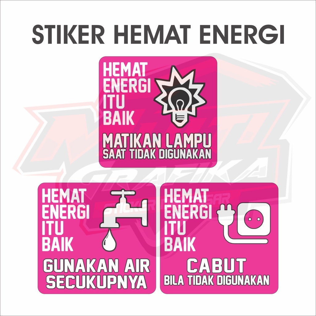 Jual Sticker Waterproof Hemat Energi matikan ac, keran, listrik, lampu ...