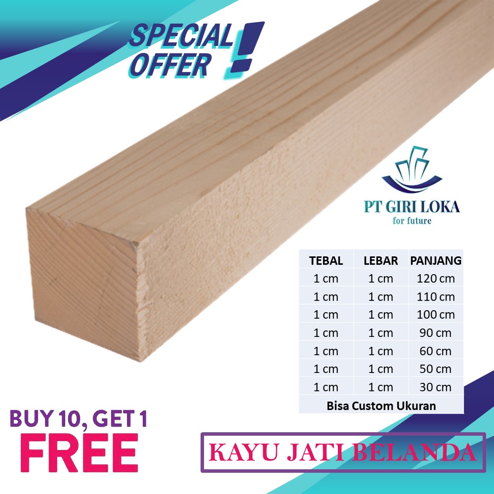 Jual Kayu Reng List Stick Jati Belanda Mahoni ukuran 1x1 2x2 Untuk ...