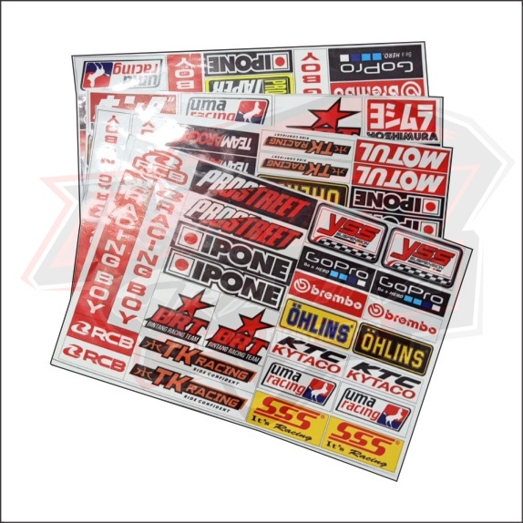 Jual Sticker Stiker Pack Logo Emblem Racing Sponsor RCb Racing Boy ...