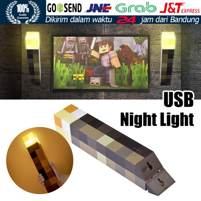 Jual NEW Light Up Minecraft Torch 28CM High Brightness LED Minecraft ...